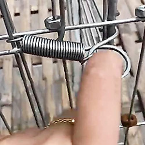 20Pcs Rabbit Cage Door Fixing Plate Metal Finger Spring Lock Hook Multifunctional Cage Door Spring Hook Used to Fix Rabbit Pet Cage Door Farm (Large)