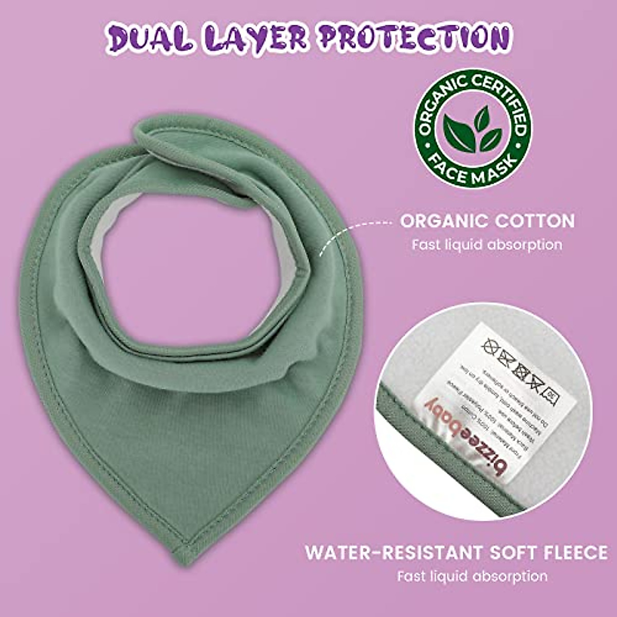 Baby Bandana Drool Bibs -8 Pack Baby Drool Bibs 100% Cotton for Unisex Boys Girls,8 Colors Baby Bibs Set Super Absorbent Organic Cotton Bibs for Teething and Drooling