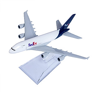 Bswath Model Airplane 1:400 Scale Model FedEx Airbus 380 Model Plane Metal Plane Model Die-cast Alloy Airplanes for Gift and Collection