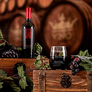 IT'S A SKIN Don’t Even Ask Bad Day Good Day |Stemless Wine Glass 17oz for red and white wine - Mothers Day, Grandmothers, grandma Incl free wine/food pairing card