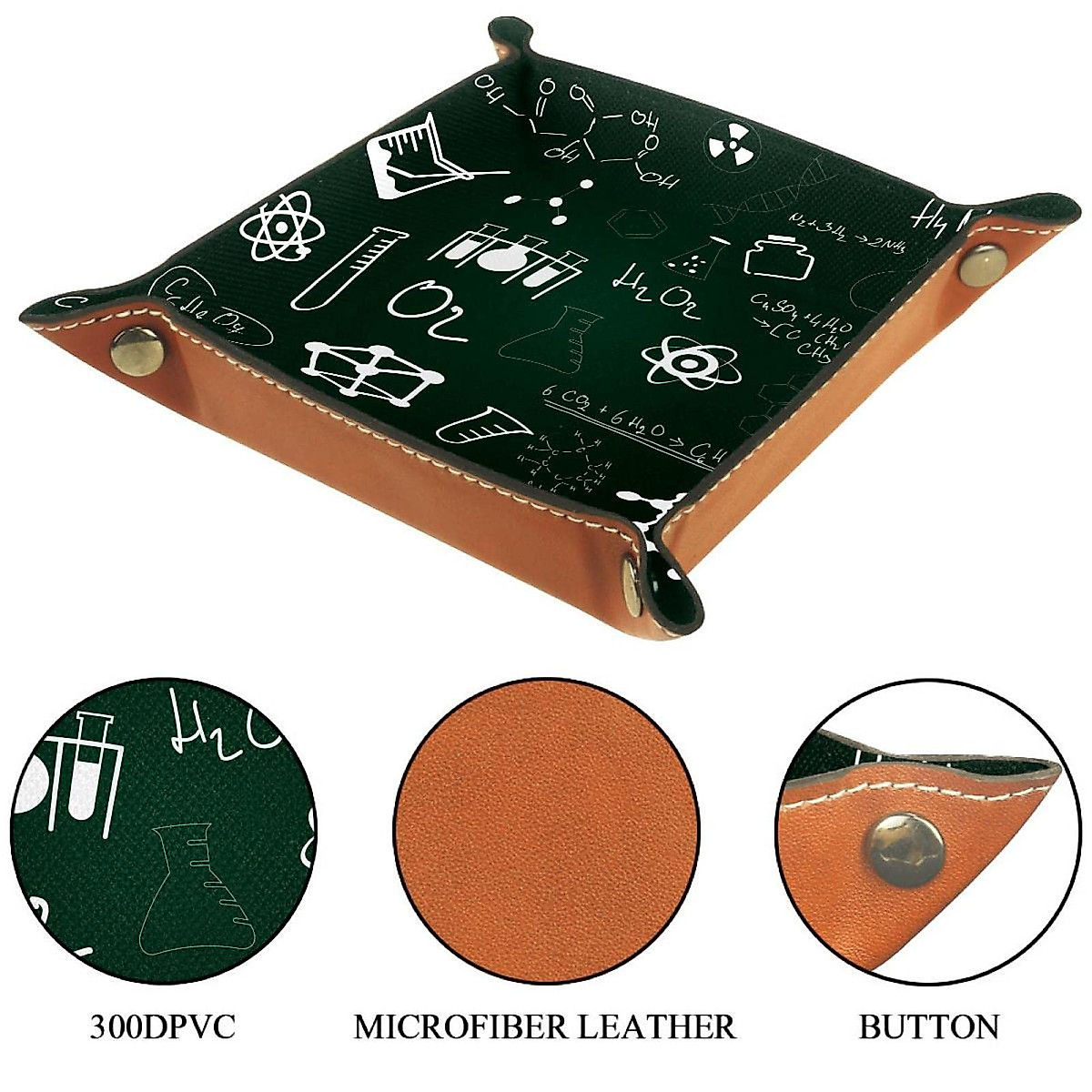 Leather Tray Valet Tray Bedside Organizer Desk Storage Plate Catchall School Lesson Blackboard