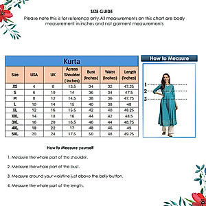 Yash Gallery Women's Cotton Blend Floral Print Anarkali Kurta (Blue)