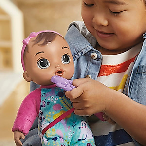 Baby Alive Soft ‘n Cute Doll, Brown Hair, 11-Inch, Washable, 18 Months and Up, Teether Accessory