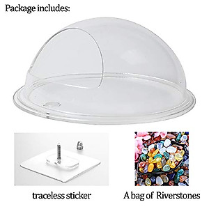 kathson Wall Fish Bowl Acrylic Hanging Aquarium Wall Mounted Bubble Betta Fish Tank Bowl Decor Plant (7.28in)