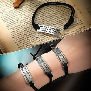 Sureio 30 Pcs Christian Engraved Ornament Jewelry Gift Christian Jewelry Inspirational Jewelry Christian Bracelets Bible Bracelets