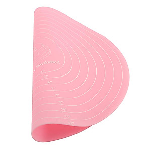 Baking Mat Round Silicone Pastry Mat, Nonslip Sheet Mat with Measurement, Nonstick Dough Rolling Mat Food Grade Silicone Counter Mat for Making Cakes Cookies Macarons Bread and Pastry