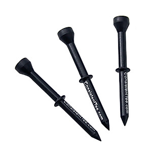Consistent 2 Tee 3 1/4" Golf Tee Packs - Black