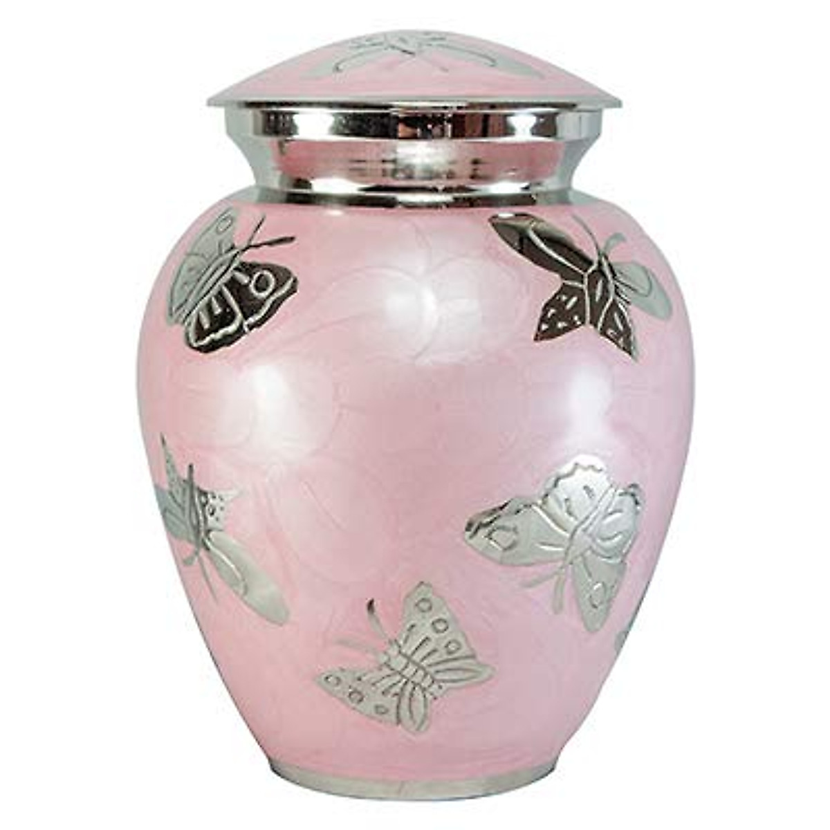Custom Engraved Pink Butterfly Medium Cremation Urn