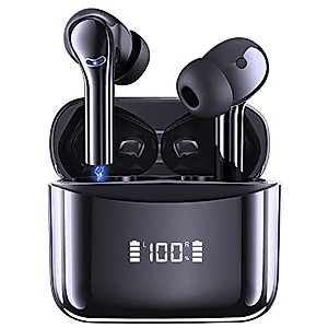 INSBES Wireless Earbuds Bluetooth 5.3 Headphones Touch Control with Wireless Charging Case IPX7 Waterproof Stereo Ear Buds in-Ear Built-in Mic Bluetooth Earbuds