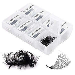 Lash Extension FADLASH 20D Premade Fans Eyelash Extensions 600pcs Pre Made Fans Lash Extensions Premade Lash Fans Volume Lash Extensions D Curl Eyelash Extension Premade Fans (20D-0.07D-14-20mm)