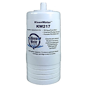 KleenWater KW217 Water Filter Compatible With Aqua-Pure AP217 / AP200 Filters, Set Includes Carbon Replacement Cartridges (Qty2) and Replacement O-rings (Qty2)