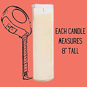 Glass Assorted Religious Candle, White, Case of 12 (1)