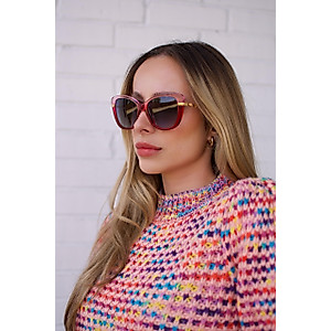 DIFF Harry Potter Hermione Granger 2.0 Square Sunglasses for Women UV400 Protection, Ombre Pink + Blue Bell Gradient