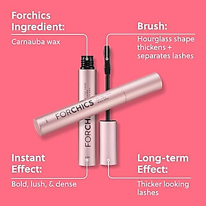 ForChics Better Than Falsies Mascara | Eyelash Growth Mascara that Heals | Volume & Length | Moisturizing Black Mascara for Sensitive Eyes