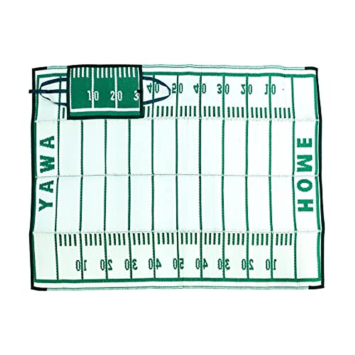 Camco 5'x 6-1/2' Handy Mat with Strap | Ideal for picnics, Beaches, RVing and outings | Weather-Proof | Football Field Print (42819)