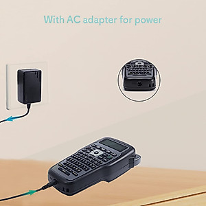 Label Maker - E1000 Handheld Laminated Label Maker Printer with Tape, QWERTY Keyboard with Label, Easy to Use with Multiple Symbols, Labeler for Office/Home/School/Industrial Organization, Black