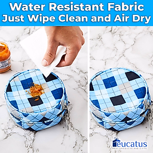 Expandable, 2 Pocket Green Plaid Travel Bag With Strap. Insulated, Waterproof Liner for Odor Control. Wet/Dry Compartments Hold Breast Pads, Diapers, Tampons, Sanitary Napkins, Personal Hygiene Items