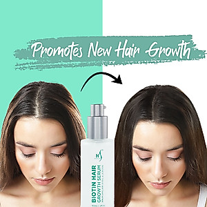 HerStyler Biotin Hair Growth Serum - Non-Greasy Hair Serum For Thinning Hair - Biotin Hair Serum with Vitamin B - Non-Sticky Hair Thickening Serum For All Hair Types- 2 Fl. Oz.