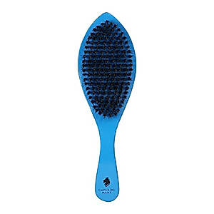 IMPERIAL MANE Medium Curved Brush for Men - 360 All-Purpose Boar Bristle Brush for Waves, Thin and Normal Hair Cultivating, Polishing (Blue)