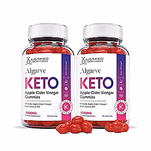 Justified Laboratories (2 Pack) Algarve Keto ACV Gummies 1000MG with Pomegranate Juice Beet Root B12 120 Gummys