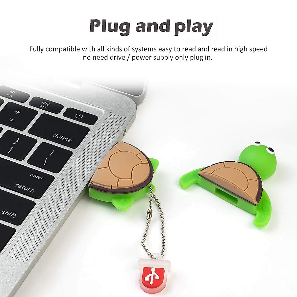 LEIZHAN Cute Turtle Flash Drive 32GB Cartoon Sea Animal Thumb Drive Character Computer USB Memory Stick Pendrive Gift for Kids, Teacher, Friends