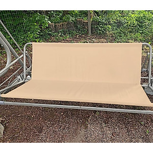 J&C Patio Swing Seat Cover Replacement 600D Heavy Duty Swing Cushion Cover Outdoor Swing Seat Support Waterproof UV Resistant for 2 Seater 3 Seater Durable Swing Covers for Frame (63x22x22inch)