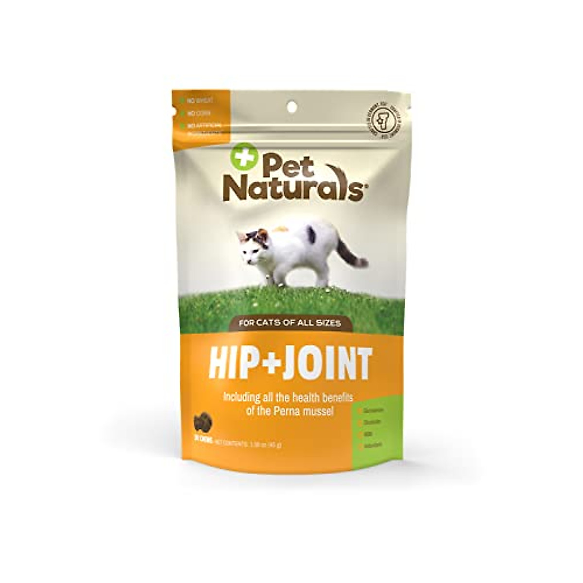 Pet Naturals Hip and Joint Support Supplement for Cats, 30 Chews - Glucosamine, Chondroitin and MSM for Cats