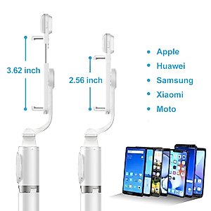 Ambertronix 40" Lighted Selfie Stick Tripod, Removable Bluetooth Remote, 3 Light Modes, 6 Brightness Levels, Lightweight, Portable, Compatible with All iPhone & Android Devices, White (2022Upgrade)