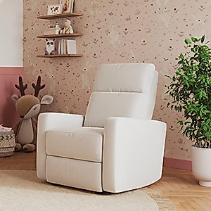 Nurture& The Manual Glider Premium Modern Recliner Nursery Glider Chair with Spill, Stain Proof Fabric | Designed with a Thoughtful Combination of Function and Comfort | Water Repellant (Ivory)