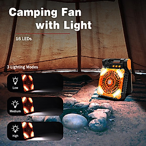 Civikyle Solar Camping Fan with LED Lantern USB Rechargeable Desk Personal Fan Portable Outdoor Light Camping Gear Accessories Essentials Supplies