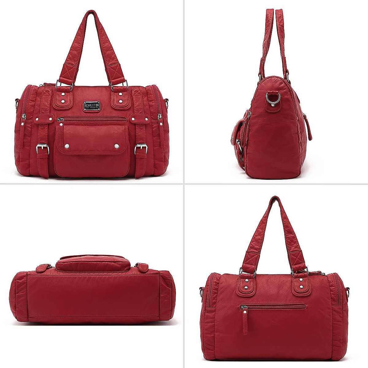 Scarleton Purses for Women Large Hobo Bags Satchel Handbags for Women Top Handle Shoulder Bag Tote Vegan Leather, H148513, Green