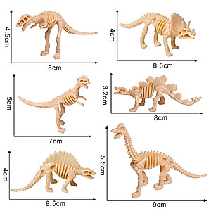 UPINS 30 Pack Dinosaur Fossil Skeletons 3.7 Inch Assorted Dinosaur Skeleton Toy Figures Dino Bones Educational Gift for Science Play Dino Sand Dig Party Favor Decorations