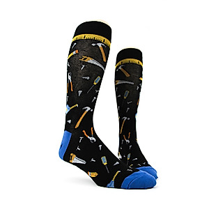 Foot Traffic Men's Socks, Fun Special-Interest Socks, Sizes 7–12 (Tools)