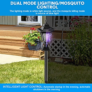 4 Pack Solar Bug Zapper Outdoor Waterproof Mosquito Zapper Outdoor Mosquito Repellent Trap Solar Powered Bug Lights for Outside Fly Mosquito Killer Outdoor for Home Camping Backyard (Elegant Style)