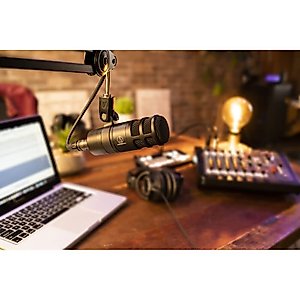 Audio Technica AT2040 Mic 20 Series Front Address Dynamic Mic + Tripod Base Mic Stand with Boom + Pop Filter + Microphone Cable - Top Value