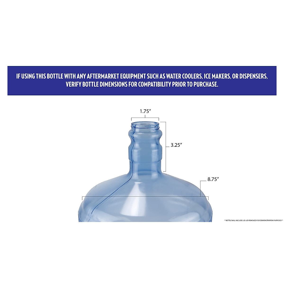 New Wave Enviro Polycarbonate Water Bottle, 2-Gallon, Screw Top Cap with Integrated Handle for Easy Carrying, Built for Durability, Blue