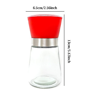 Honbay 1PCS Premium Red Home High Grips Manual Salt or Pepper Grinder Mill Shakers Grinder Jar for Kitchen