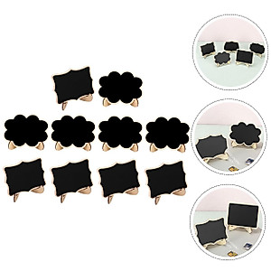 Ciieeo 10pcs Wood Decor Wood Bracket Light House Decorations for Home Miniture Decoration Wedding Signs Home Decor Miniature Holder Label Holders Mini Chalkboard Signs Food Household