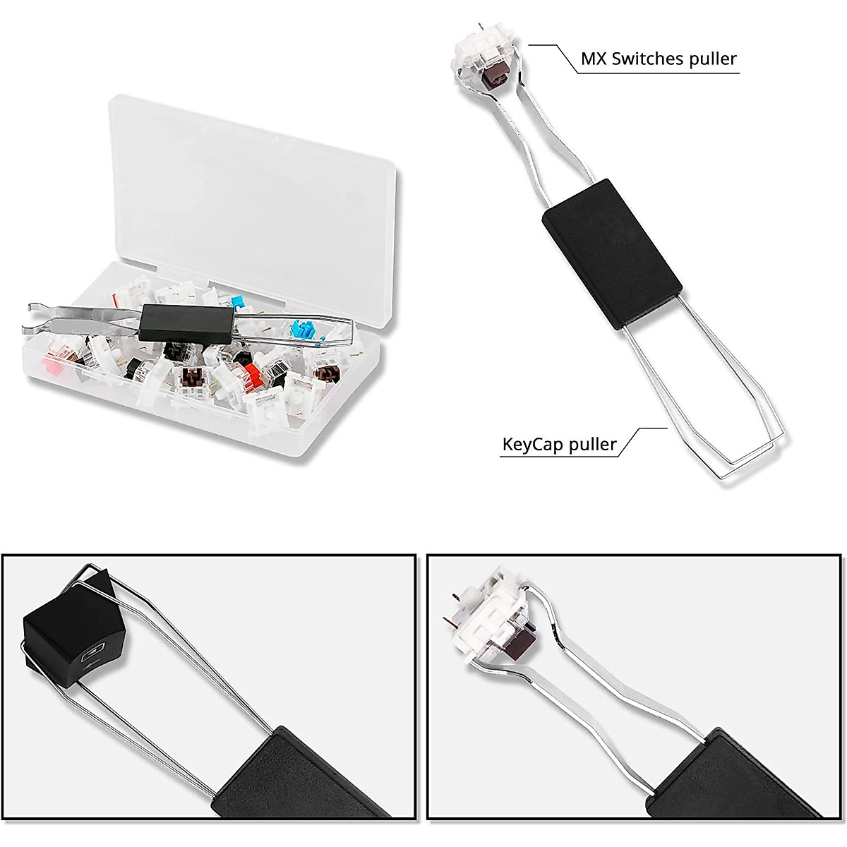 XuanGui OUTEMU (Gaote) Keyboard Switches, Black/Red/Brown/Blue Switches 3 Pin Keyswitch DIY Replaceable Cherry MX Equivalent Switches with Switch Puller for Mechanical Gaming Keyboard, 20 Pack