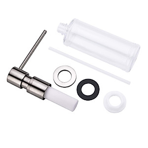 EKRTE Sink Soap Dispensers,Brass Commercial Kitchen Soap Dispenser Liquid Lotion Dish Dispenser Built in Soap Dispenser Brushed Nickel Bathroom Soap Dispensers Pump, Refill from The Top