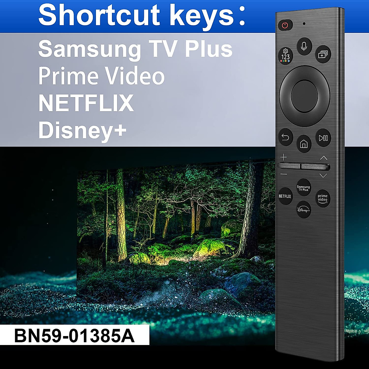 Voice Remote Control Replacement for Samsung Smart TV Remote Controller with Voice Function, Replacement for Samsung Crystal UHD QLED 4K 8K Smart TVs(2020/2021/ 2022) (BN59-01385A)