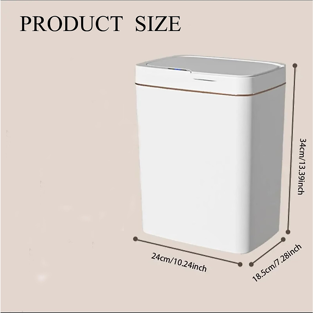 PDKLGDTK Kitchen Trash Can with Lid,4 Gallon Multipurpose Smart Trash Bin,Motion Sensor Trash Can for Home Office Bathroom,Slim Automatic Trash Can Touchless (4 Gallon Rechargeable)