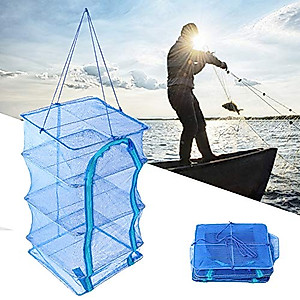 Mesh Drying Net, PE Collapsible Mesh Hanging Drying Net Anti-Fly Cage Dry Food Storage Carrying Bag for Environmentally and Scientifically Protect Dry Dried Fish and Dried Vegetables (35cm)