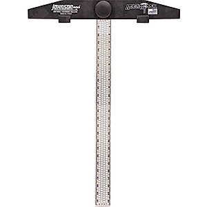 Johnson Level & Tool RTS24 RockRipper 24-Inch Drywall Scoring Square – Aluminum Blade T Square, Durable and Strong. Carpentry Tools