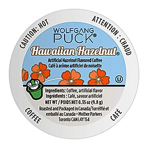 Wolfgang Puck Coffee Single Serve Capsules, Compatible with Keurig K-Cup Brewers, Hawaiian Hazelnut, 24 Count
