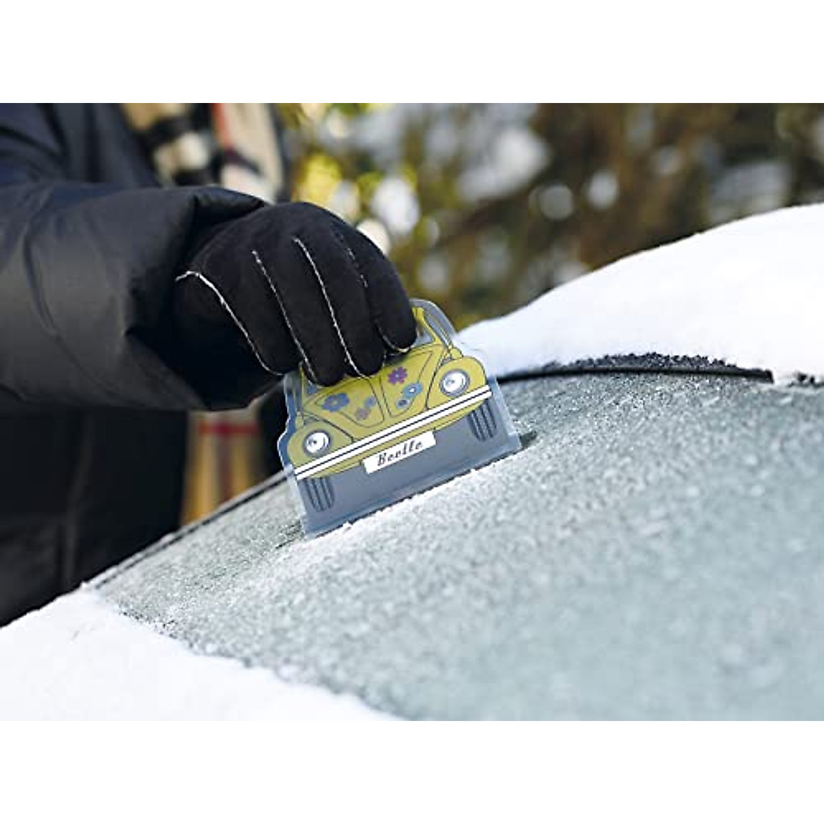 BRISA VW Collection - Volkswagen Beetle Car Bug Ice Scraper, Windscreen Scraper, Ice and Snow Remover, Winter Car Accessories (Yellow)