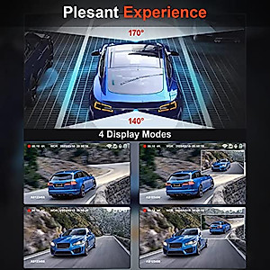 4K/2.5K WiFi Dash Cam Front and Rear with 64GB Sd Card,KQQ 3.5" Small Dash Camera for Cars Dual DashCamera para Carro Driving Recorder,60HZ,App Control,WDR NightVision,WideAngle,Park Monitor,G-Sensor