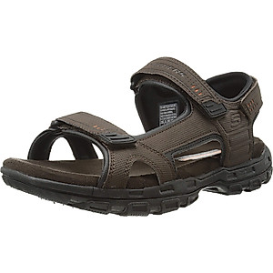 Skechers Men's Garver-Louden 64487 Open Toe Sandal W/Strap Closure, Brown, 8 M US