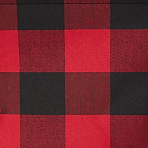 DII Buffalo Check Storage Collection Collapsible Bin with Handles, Medium Rectangle, 16x10x12, Red & Black