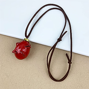 LUFOYOU Crimson Behelit Necklace Pendant,1997 Guts The Egg Of King Keychain Cosplayer Prop Gift for Men Women